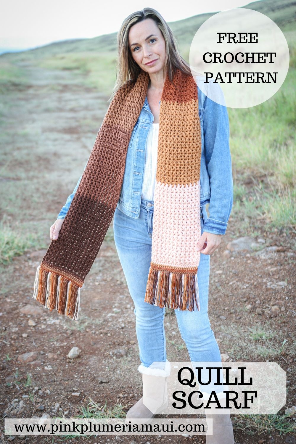 Quill Scarf - Pink Plumeria Maui